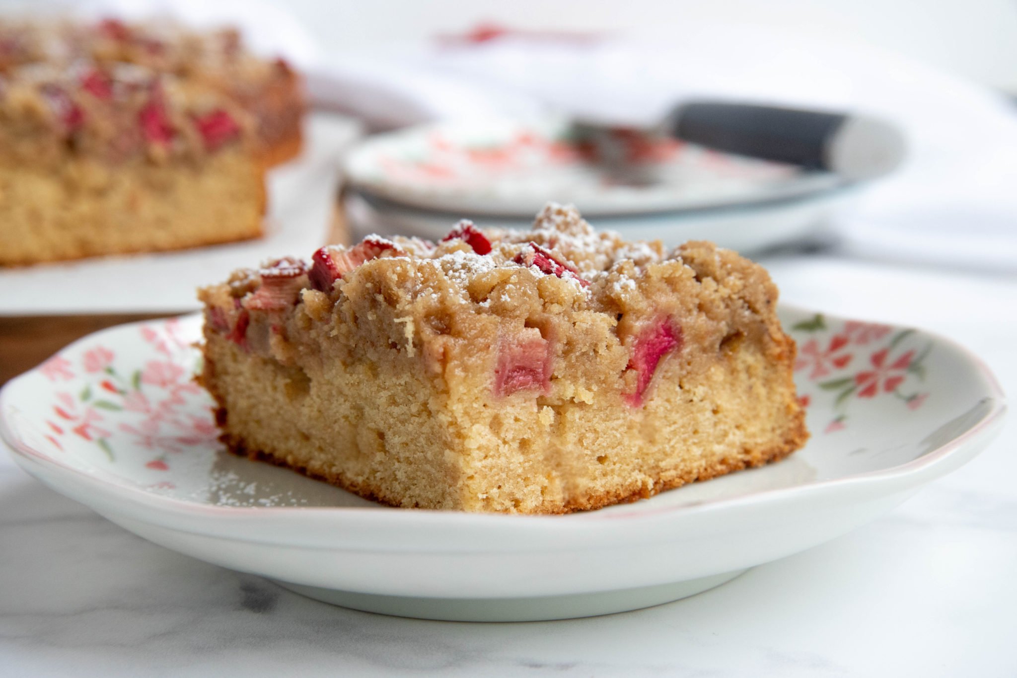 Rhubarb Crumb Cake - Bakes by Brown Sugar