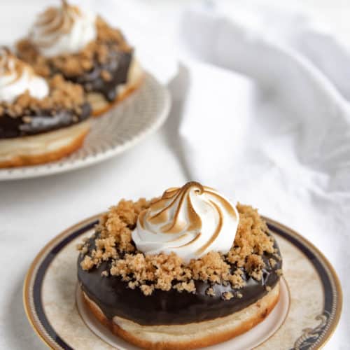 S'Mores Doughnuts with Chocolate Glaze - Bakes by Brown Sugar