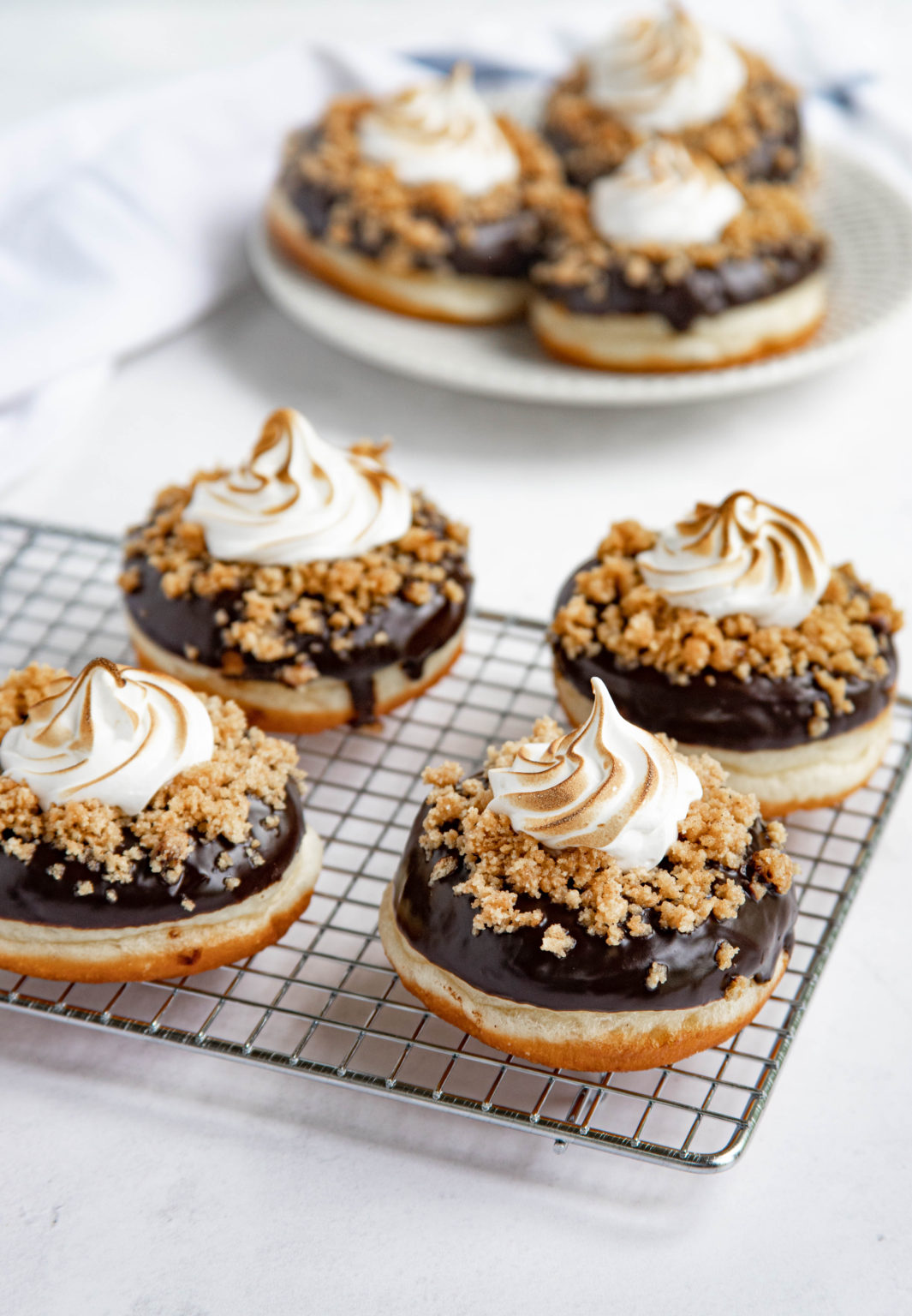 S'Mores Doughnuts with Chocolate Glaze - Bakes by Brown Sugar