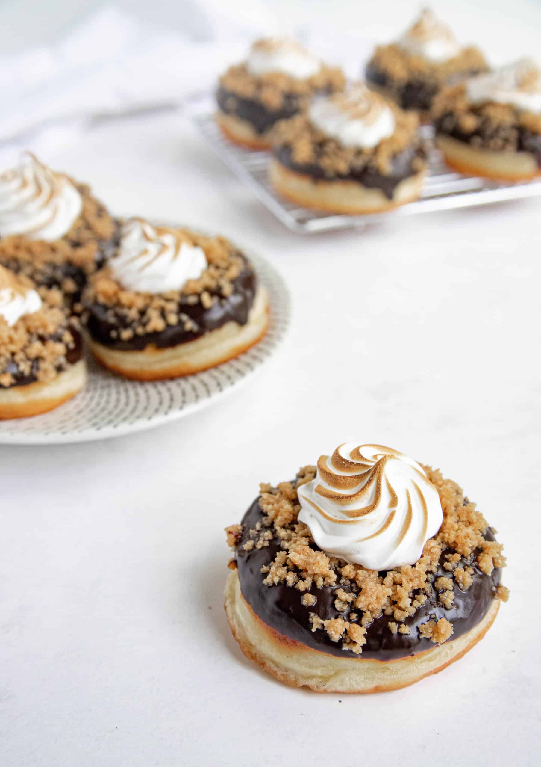 S'Mores Doughnuts with Chocolate Glaze - Bakes by Brown Sugar