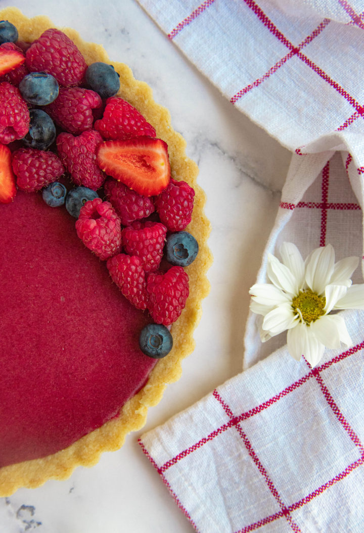 Raspberry Curd Fruit Tart - Bakes by Brown Sugar