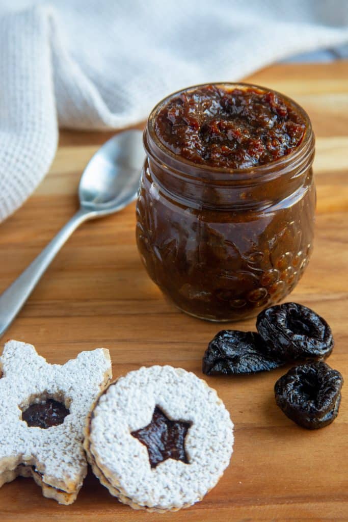 Hazelnut and Prune Jam Linzer Cookies - Bakes by Brown Sugar