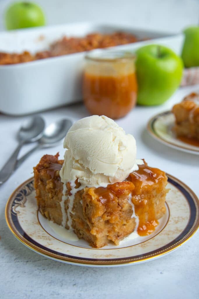Apple Bread Pudding with Reduced Apple Cider - Bakes by Brown Sugar