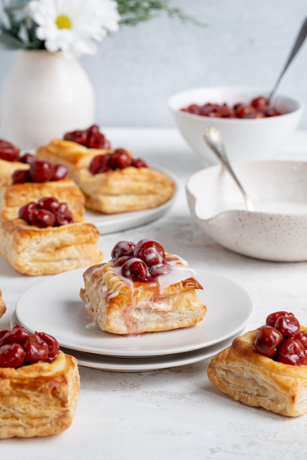 Red Tart Cherry Cream Cheese Puff Pastry