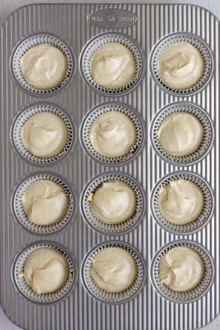 Moist Vanilla Bean Cupcakes with Sour Cream - Bakes by Brown Sugar