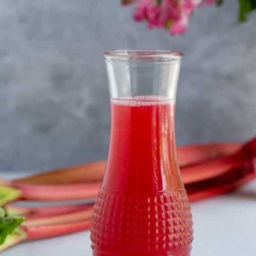 Rhubarb Simple Syrup - Bakes by Brown Sugar