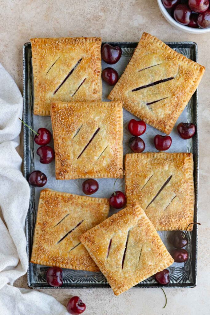 Fresh Cherry Hand Pies with Homemade Pie Crust - Bakes by Brown Sugar