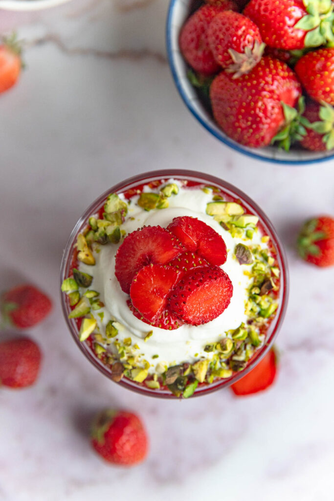 Creamy Strawberry Fool with Roasted Strawberries - Bakes by Brown Sugar