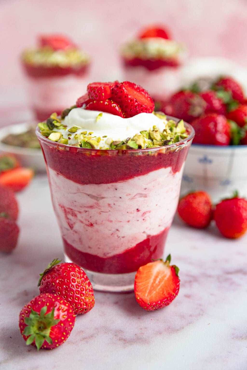 Creamy Strawberry Fool with Roasted Strawberries - Bakes by Brown Sugar