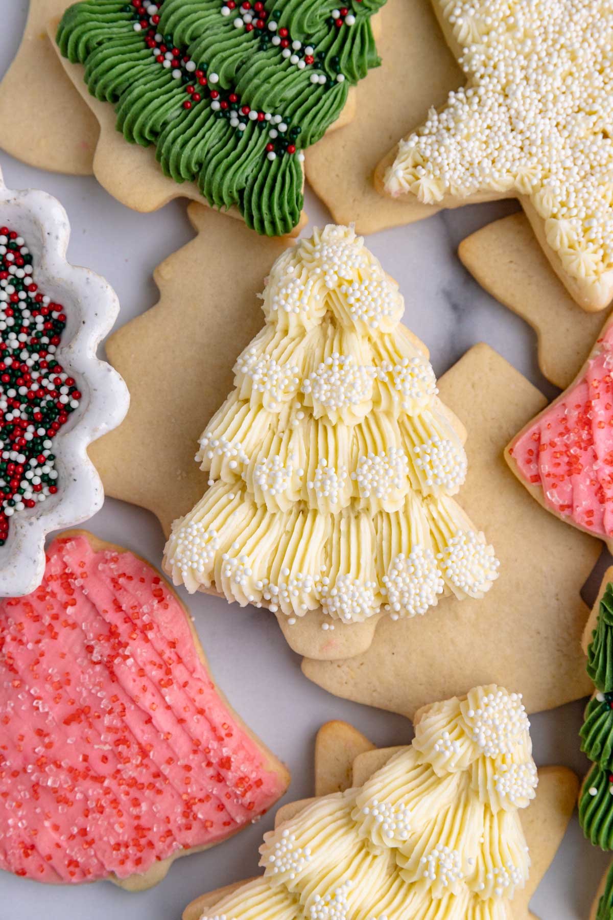Christmas Cream Cheese Sugar Cookies (with Buttercream Frosting)