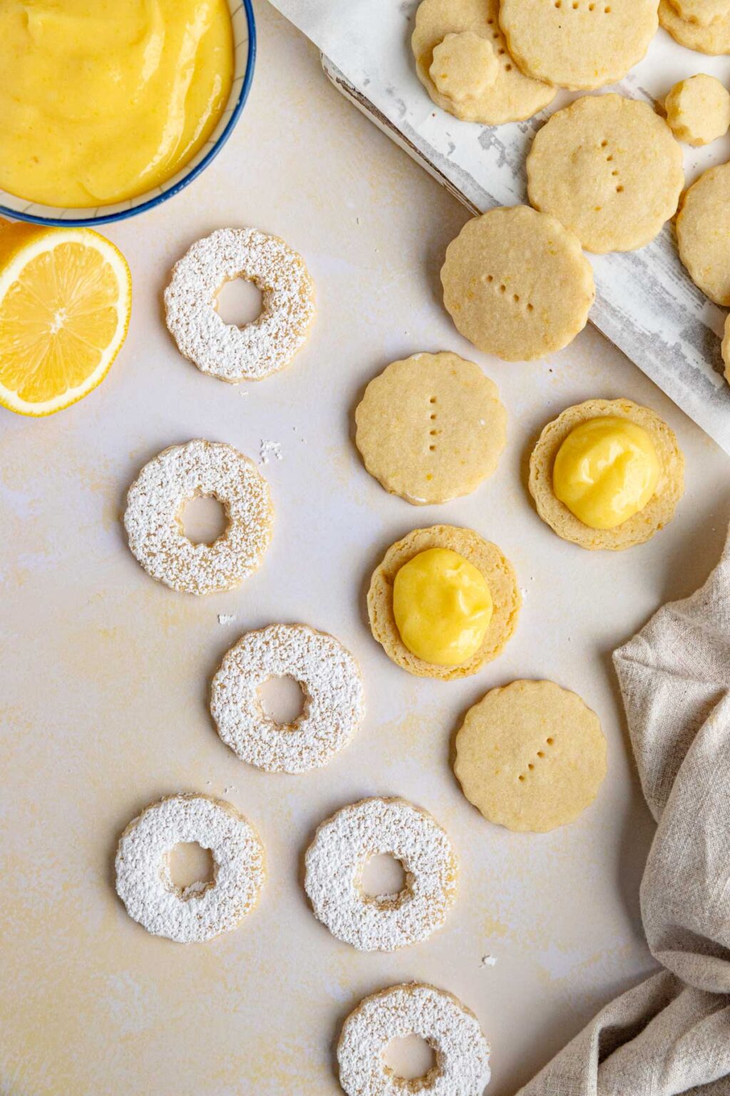 Buttery Lemon Sandwich Cookies with Tangy Lemon Curd