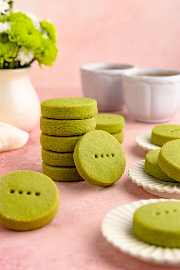Buttery Matcha Shortbread Cookies - Bakes by Brown Sugar