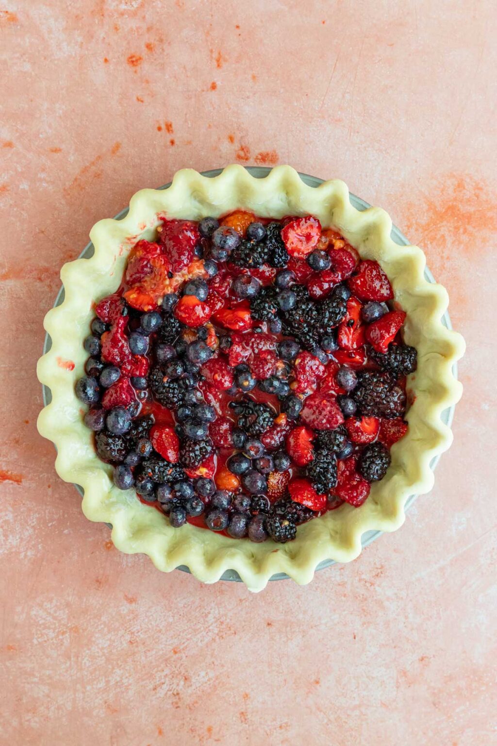 Mixed Berry Crumble Pie with Fresh Berries