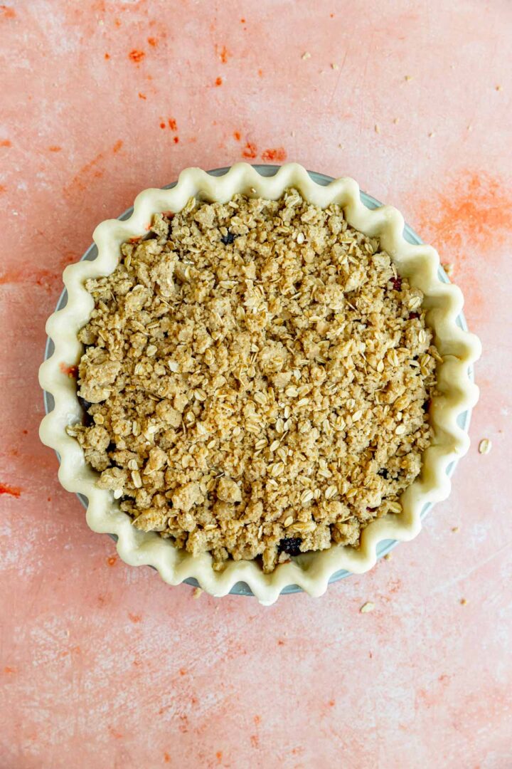Mixed Berry Crumble Pie with Fresh Berries