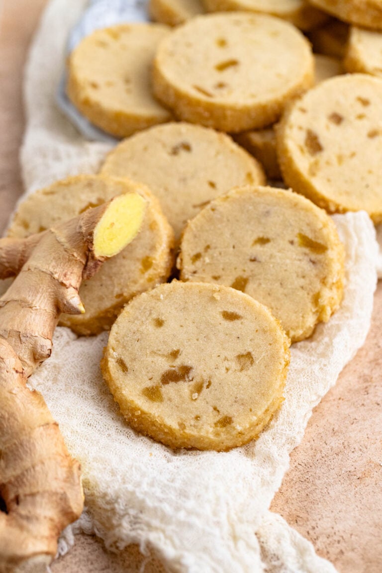 Crystallized Ginger Shortbread Cookies - Bakes by Brown Sugar